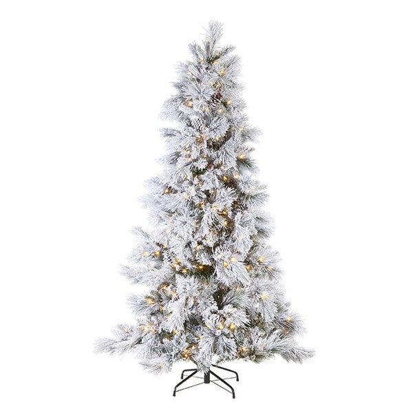 Pre-Lit Flocked Pine Tree | Madisonville Christmas