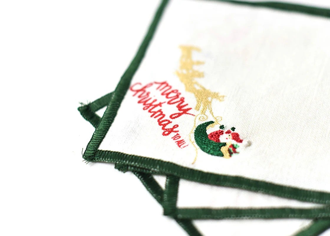 Flying Santa Cocktail Napkins (4/Set) | Madisonville Christmas