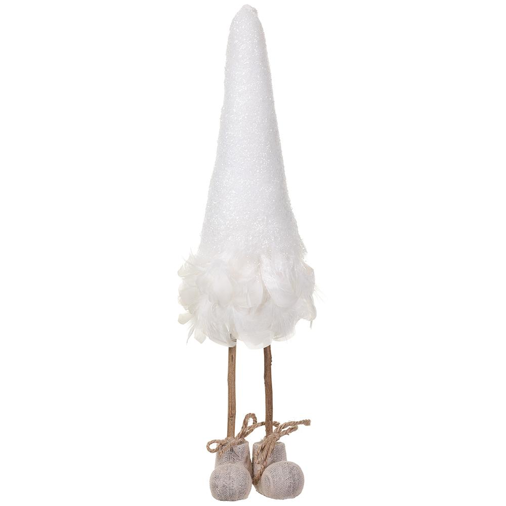 20" FEATHER ICED CONE TOPIARY WHITE | Madisonville Christmas