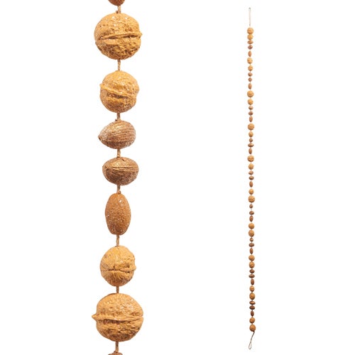 6' Walnut and Bead Garland | Madisonville Christmas